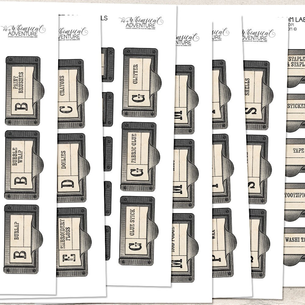 Craft Room Labels Organize Your Home Printable Labels Print | Etsy