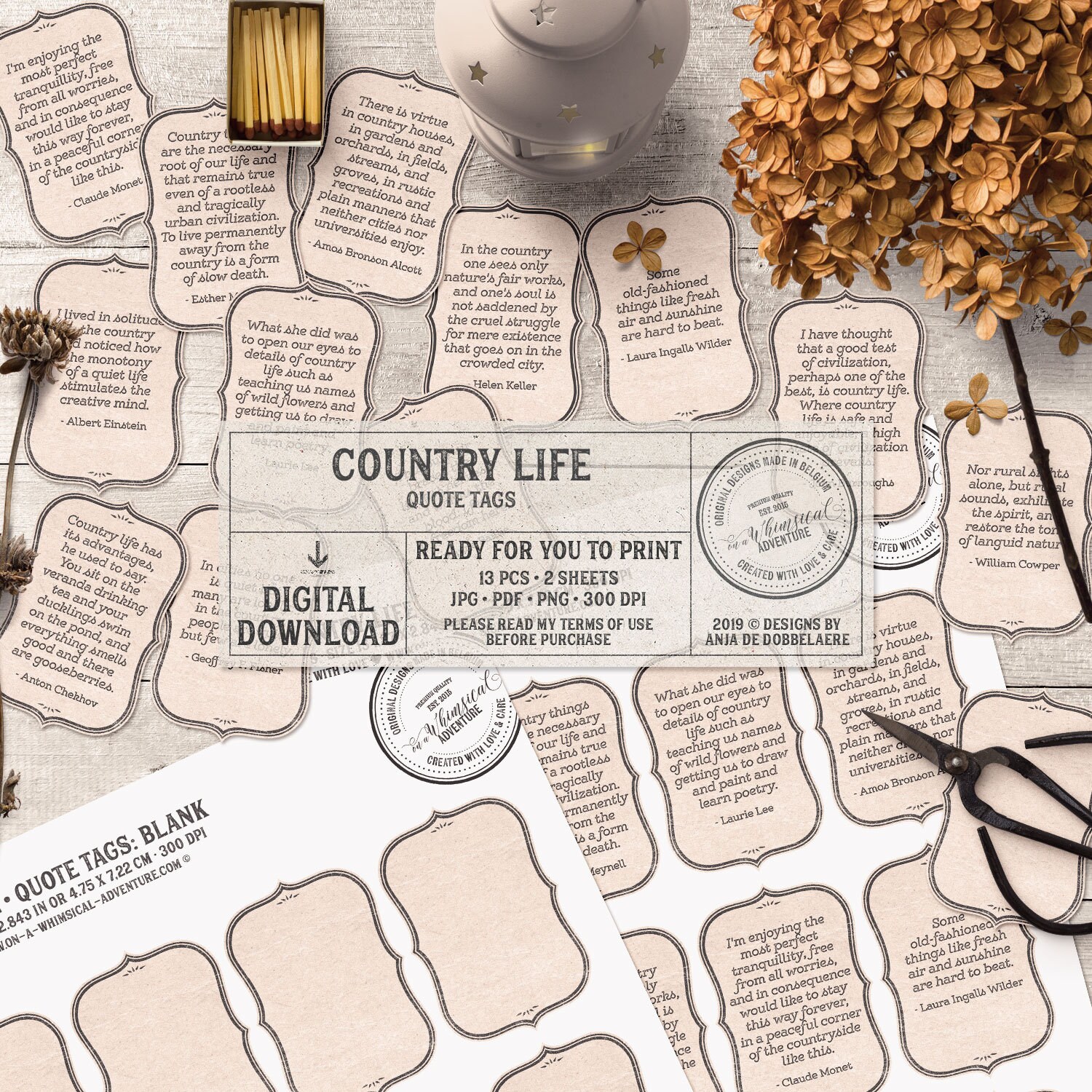 Printable Labels With Country Quotes Inspirational Sayings | Etsy