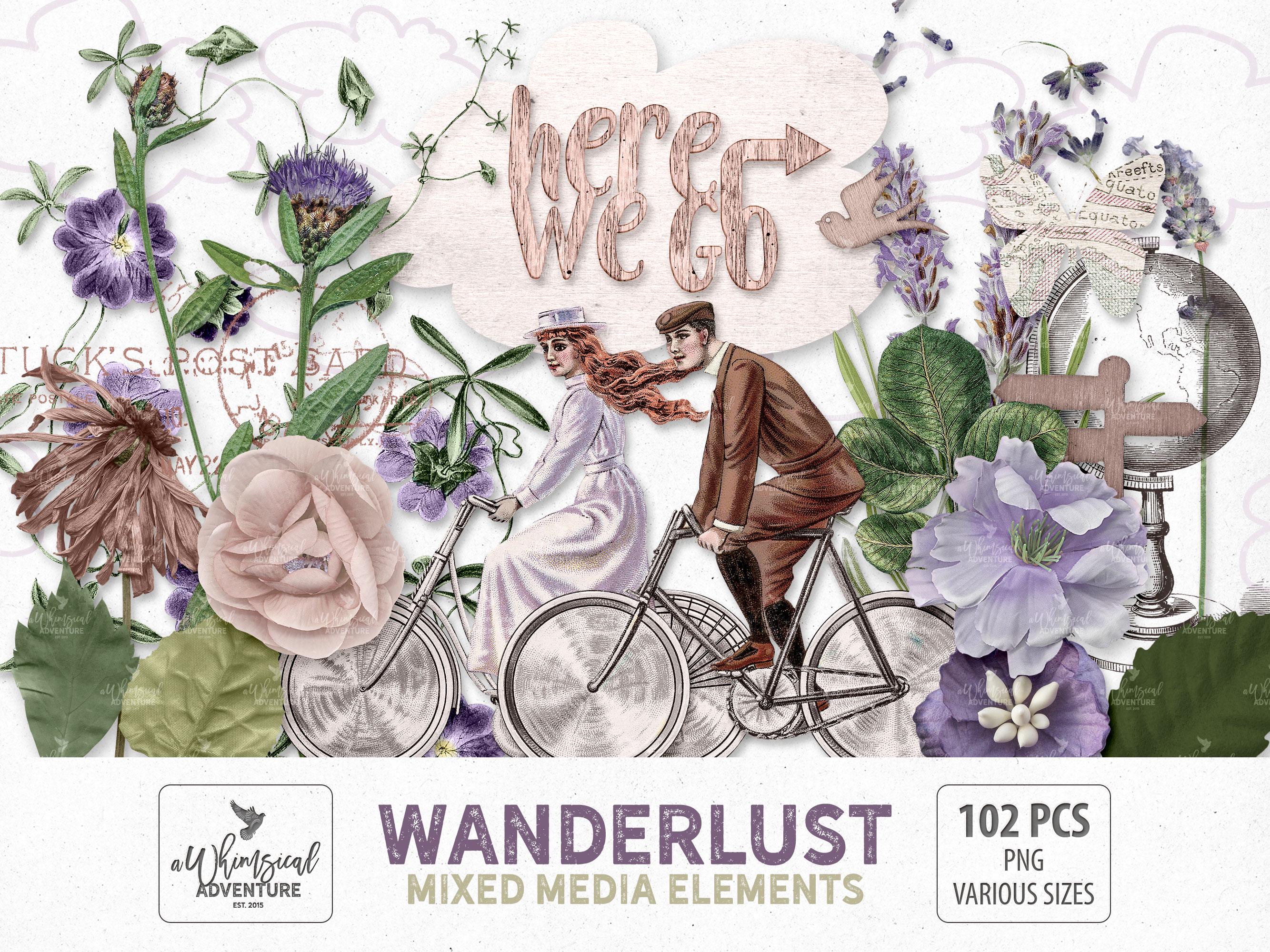 Wanderlust Clip Art, Instant Download, Digital Scrapbooking Elements ...