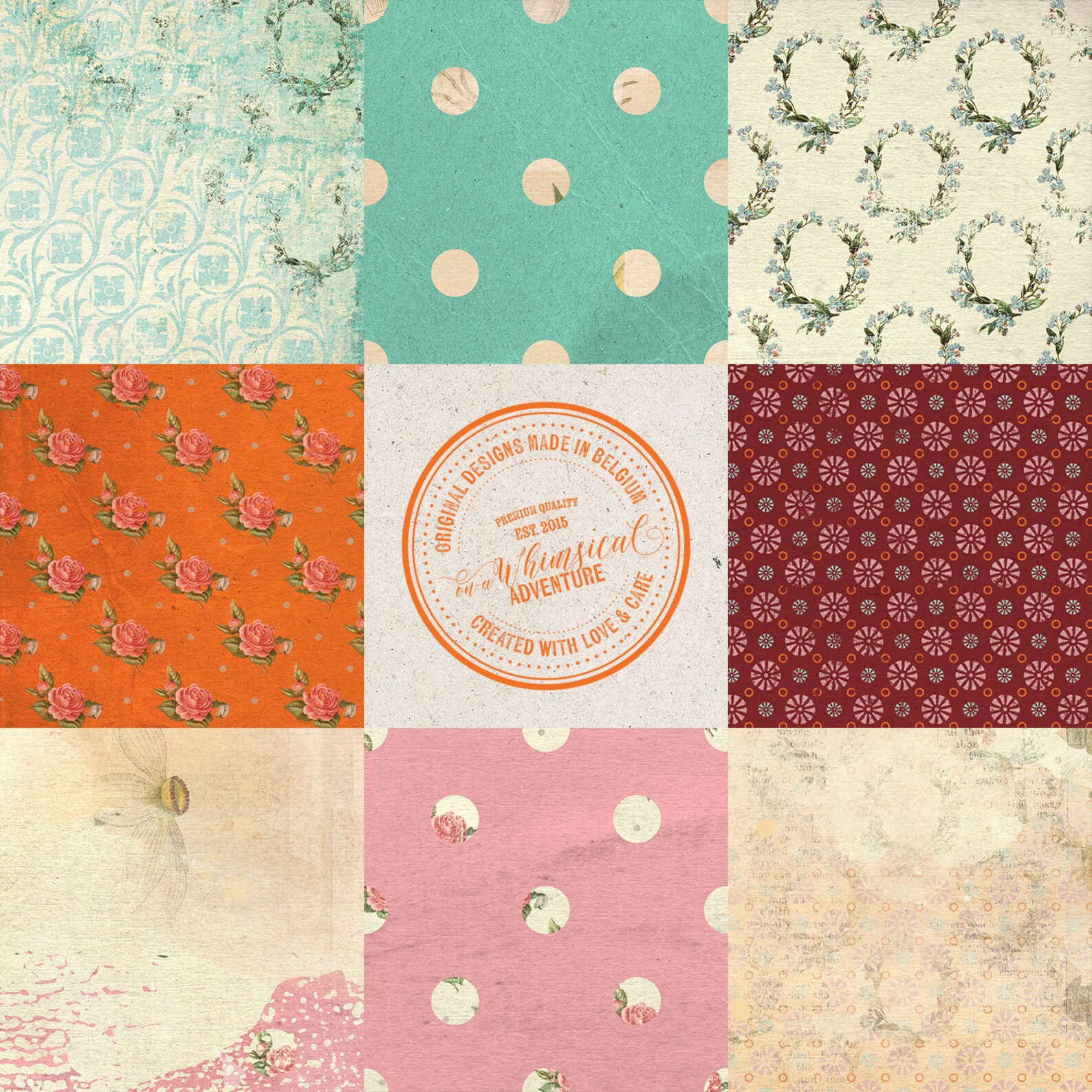 Printable Spring Backgrounds Vintage Floral Digital Paper - Etsy