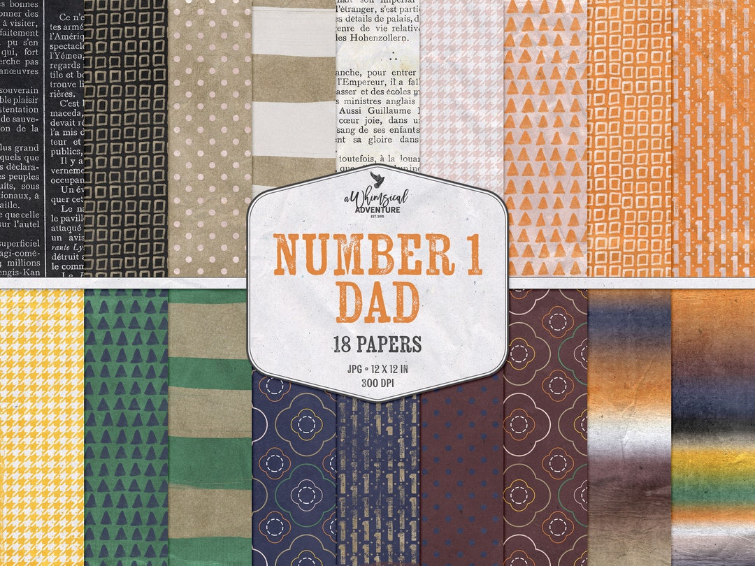 Father's Day Digital Papers, Patterns, Scrapbooking Patterned Paperpack ...