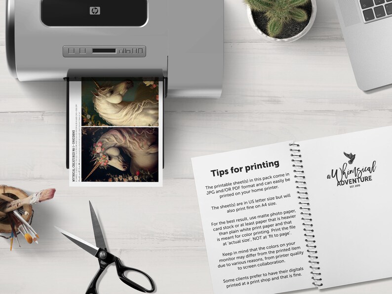 Unicorn Mythical Creatures Fairy Tale Digital Art Junk Journal - Etsy