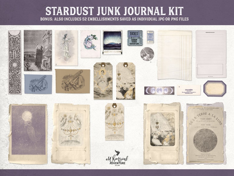 Celestial Junk Journal Printable Astronomy Collage Kit - Etsy