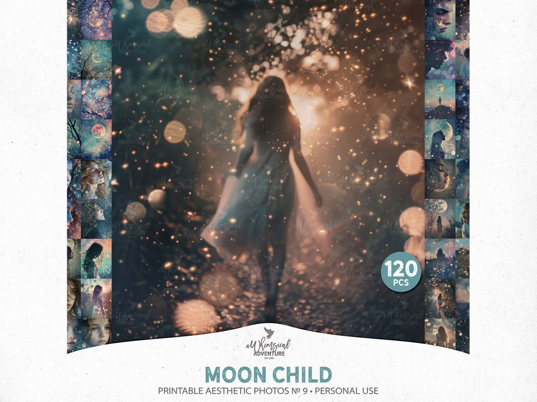Printable Celestial Academia Aesthetic Moon Child Photos, Digital ...