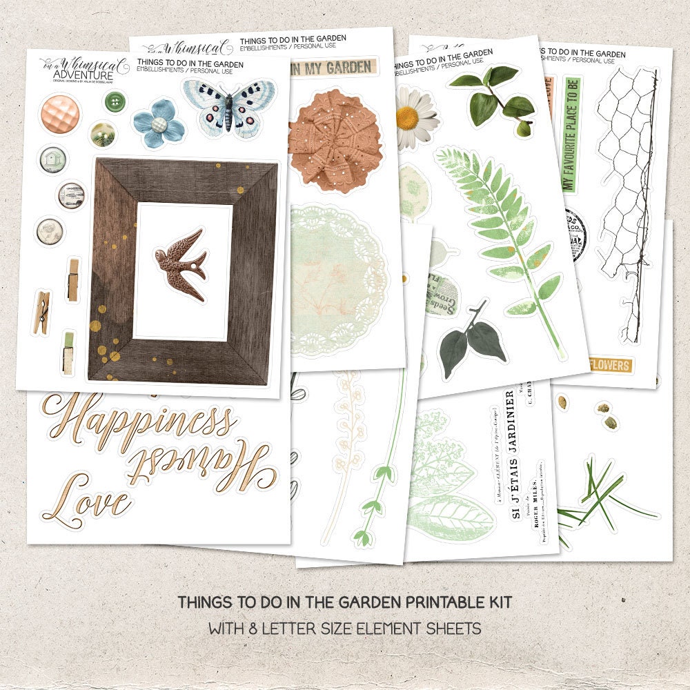 In the Garden Downloadable Junk Journal Gardening Nature - Etsy