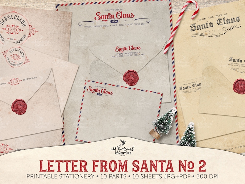 Letter From Santa Printable Vintage Christmas Stationery - Etsy