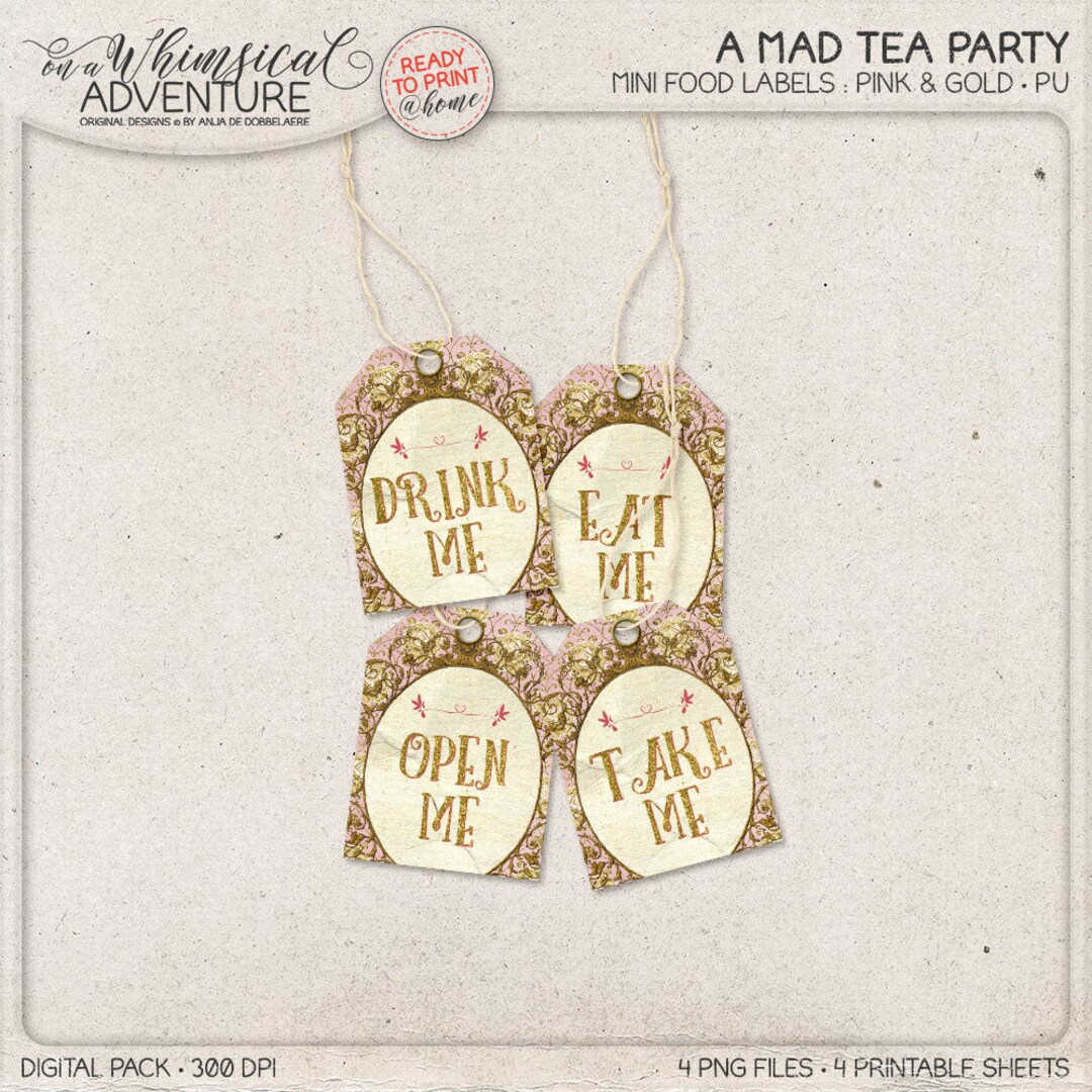 Mad Tea Party Decorations, Gold and Pink Party Decorations, Mad Hatter ...