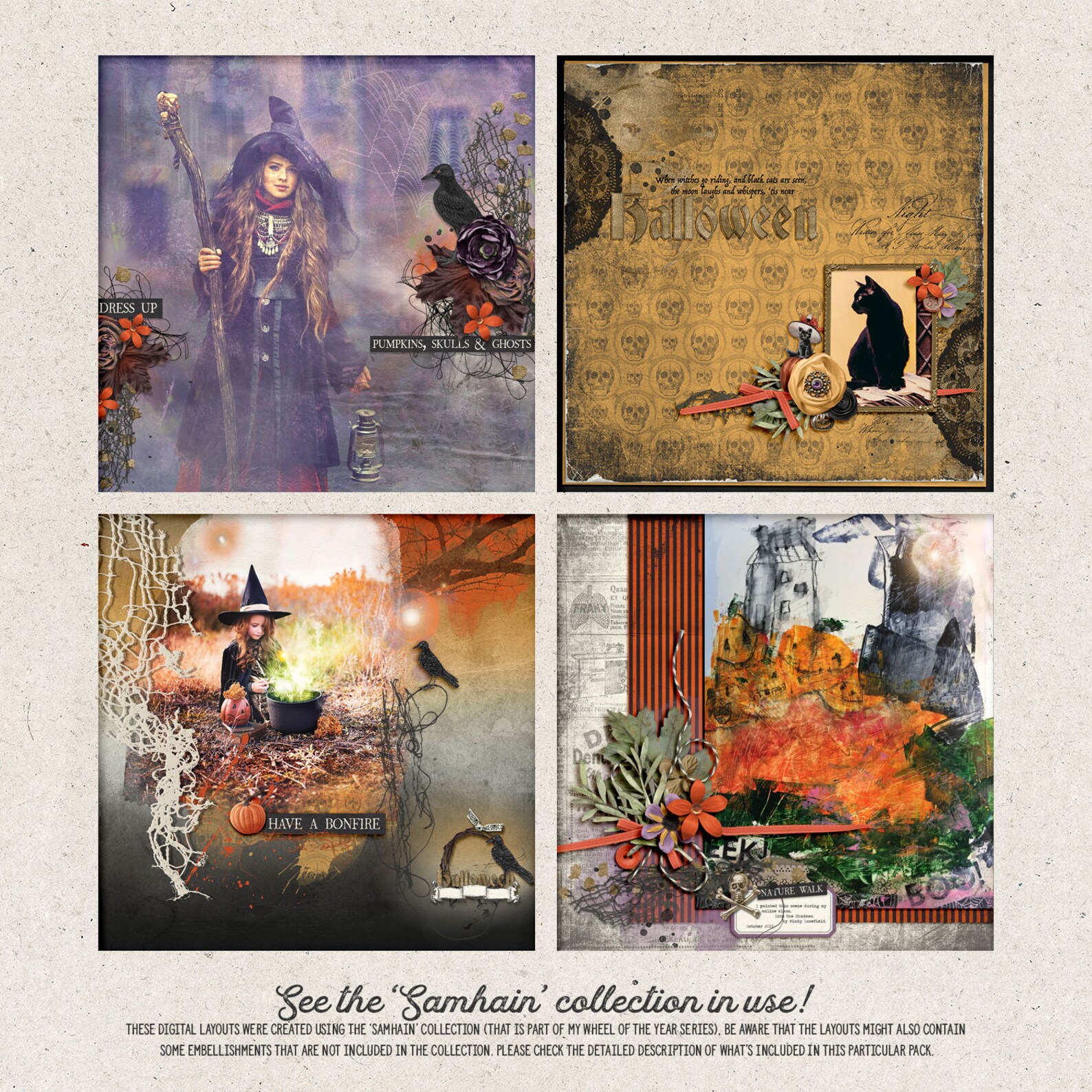 Samhain Wheel of the Year Overlays Gothic Overlays Horror - Etsy