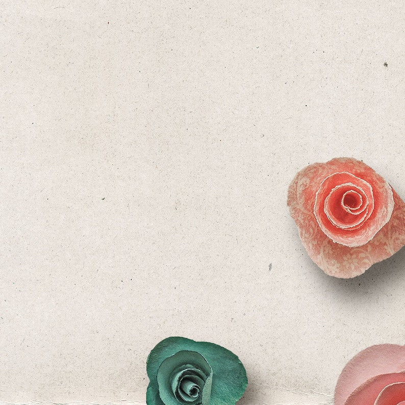 Digital Rose Clipart, Paper Roses, Paper Flowers, Commercial Use OK ...