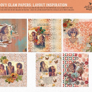 Groovy Glam 70s Retro Boho Hippie Floral Linen Paper, Digital Download ...