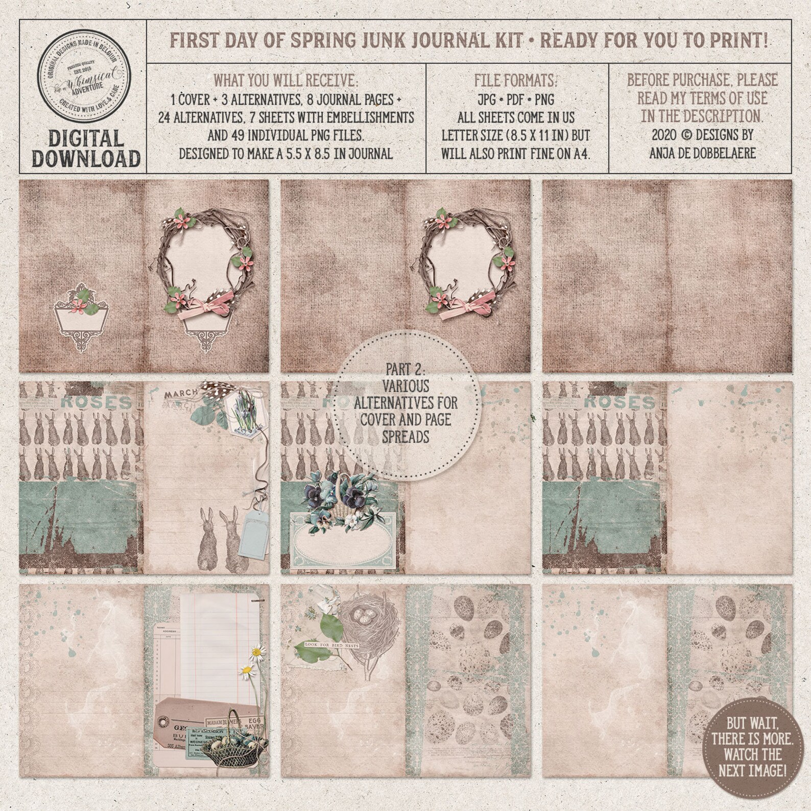 Printable Junk Journal Kit First Day of Spring Digital - Etsy