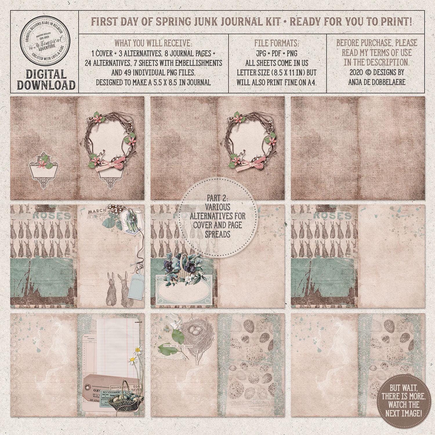 Printable Junk Journal Kit First Day of Spring Digital - Etsy Canada