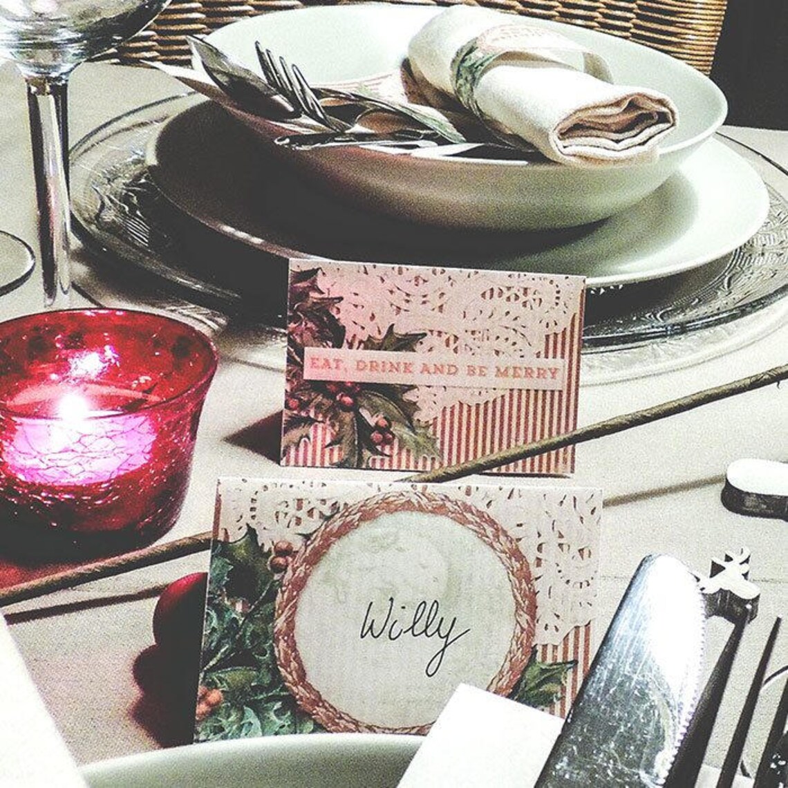 Christmas Table Decorations Instant Download Paper Napkins | Etsy