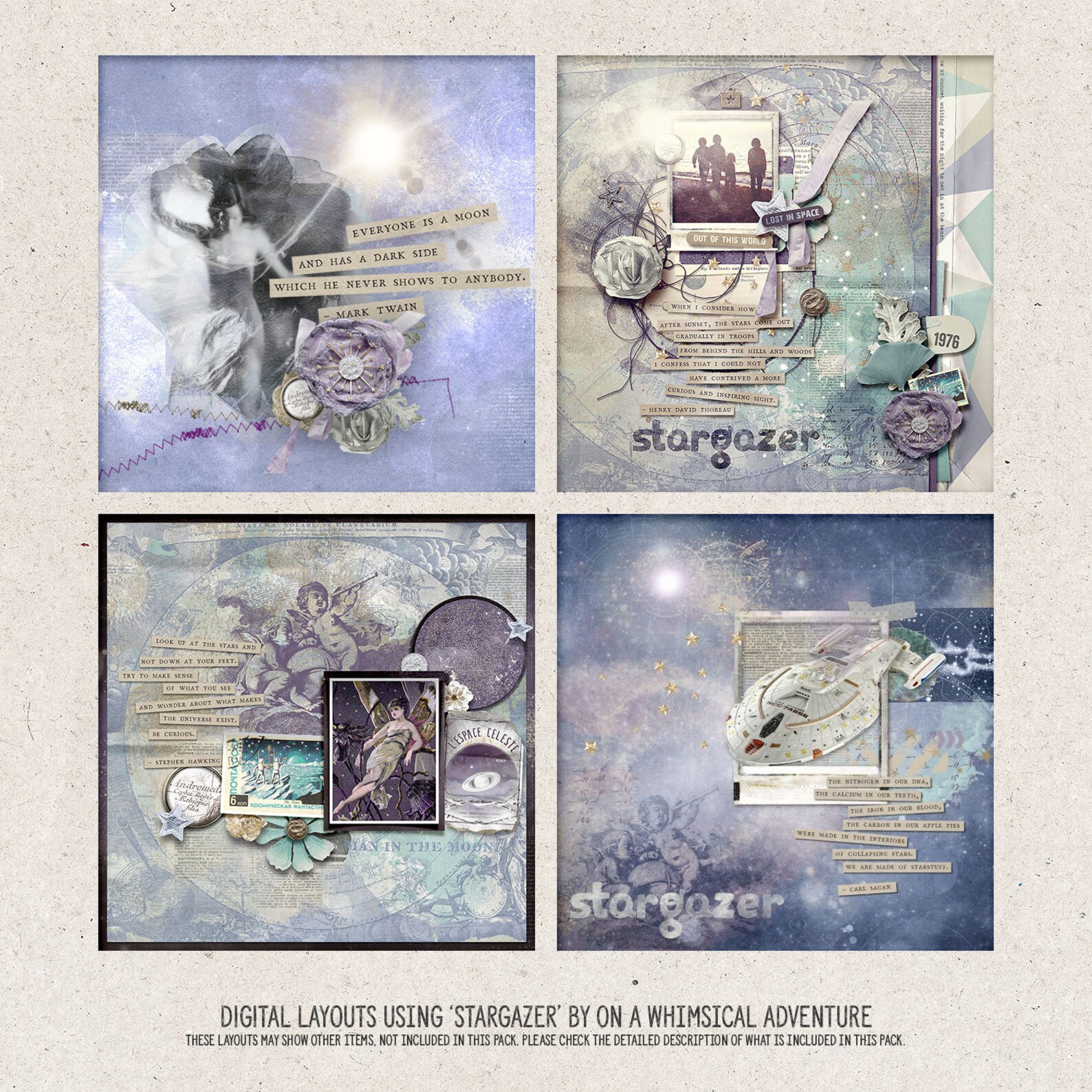 Celestial Scrapbook Paper Vintage Astronomy Background - Etsy