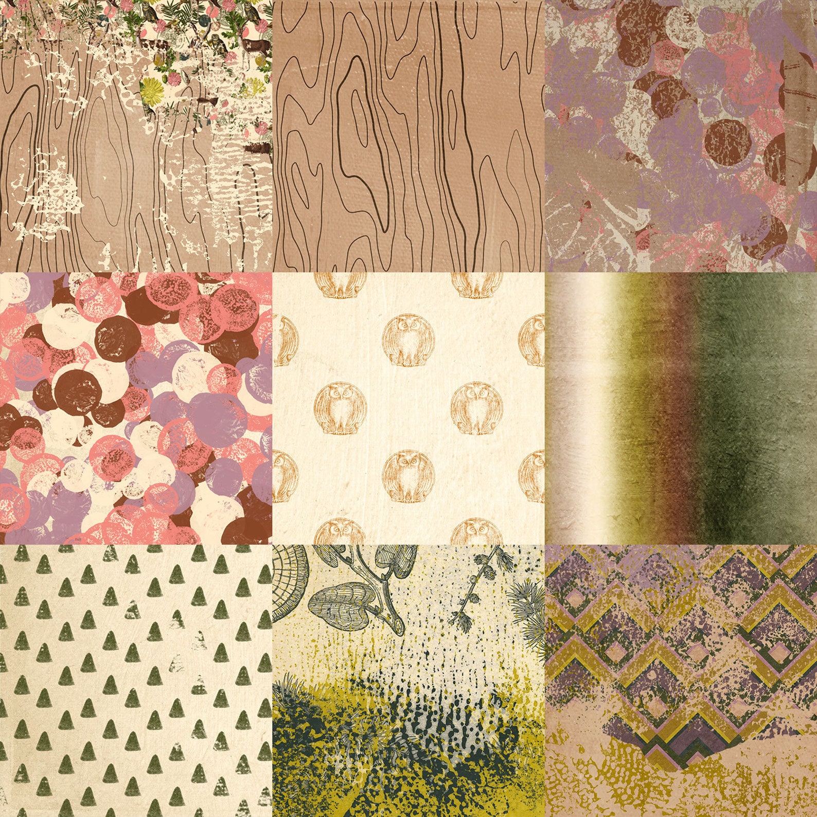 Botanical Pattern Nature Inspired Woodland Digital Paper - Etsy