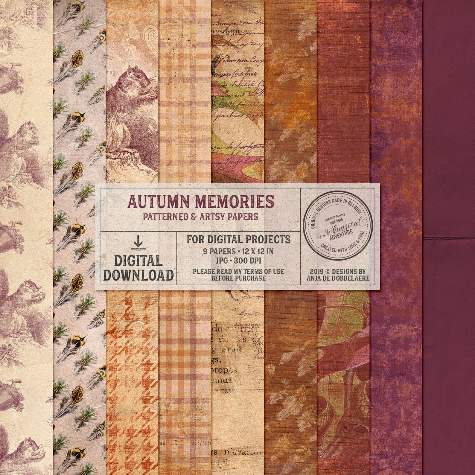 Fall Scrapbook Paper Instant Download Digital Paper Pack | Etsy