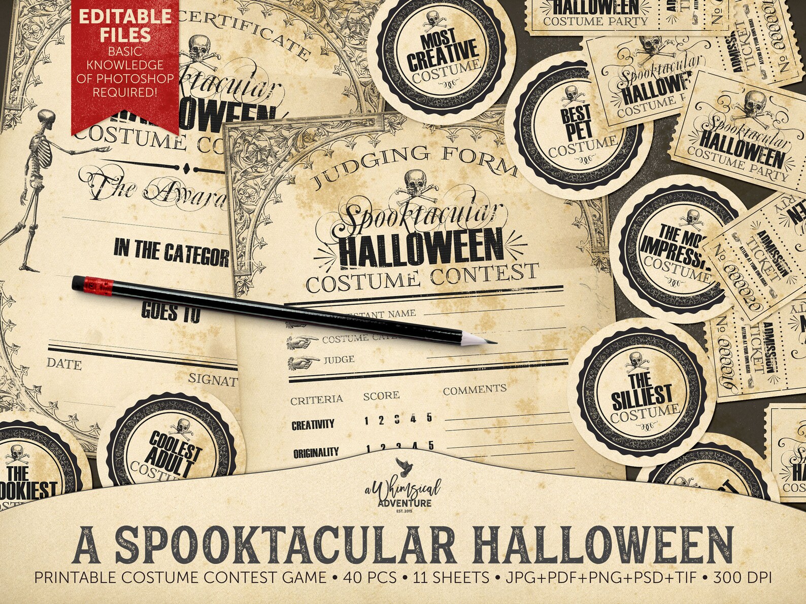 Costume Contest Printable Forms Ideas for Halloween - Etsy