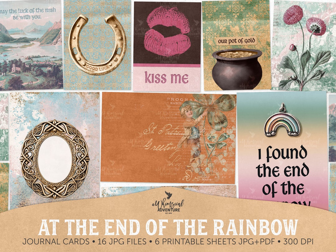 At the End of the Rainbow Printable Scrapbooking Journaling Cards ...