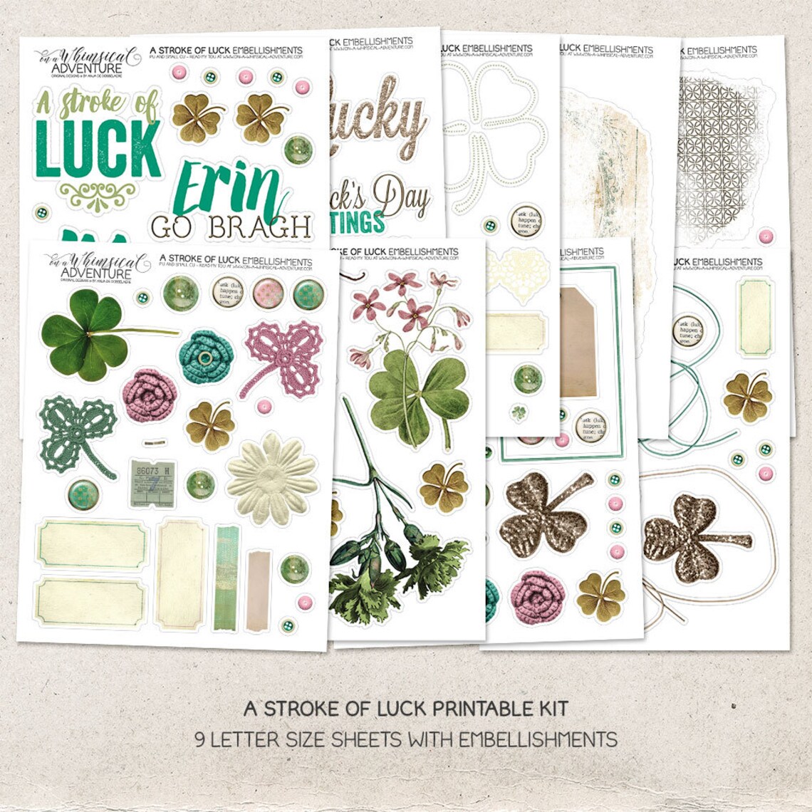 Irish Ephemera St Patricks Day Digital Paper Crafting Celtic - Etsy