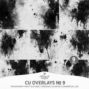 Transparent Painted Overlays PNG Files Scrapbook Designer Tools ...