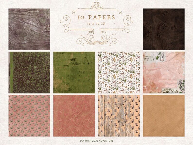 Forest Digital Paper Enchanted Woodland Scrapbook Paper | Etsy