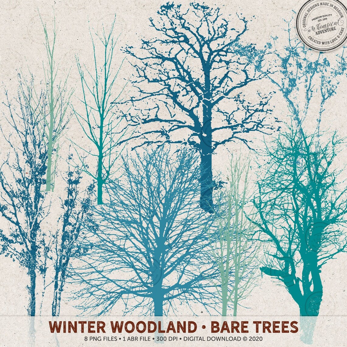 Tree Digital Stamps Photoshop Brushes Winter Trees Stamps - Etsy
