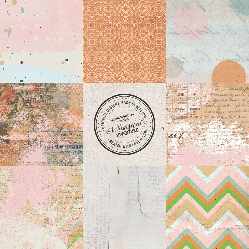 Mixed Media Digital Paper Pack Busy Life Hand Drawn - Etsy