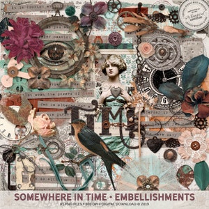 Somewhere in Time, Digital Scrapbook Kit, Victorian Style, Vintage ...