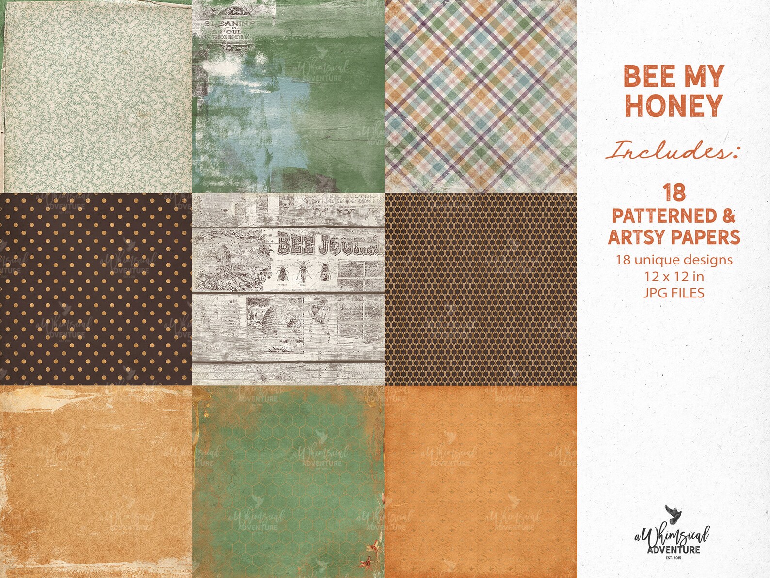 Bee My Honey, Digital Paper, Beekeeper Gift, Save the Bees, Instant ...