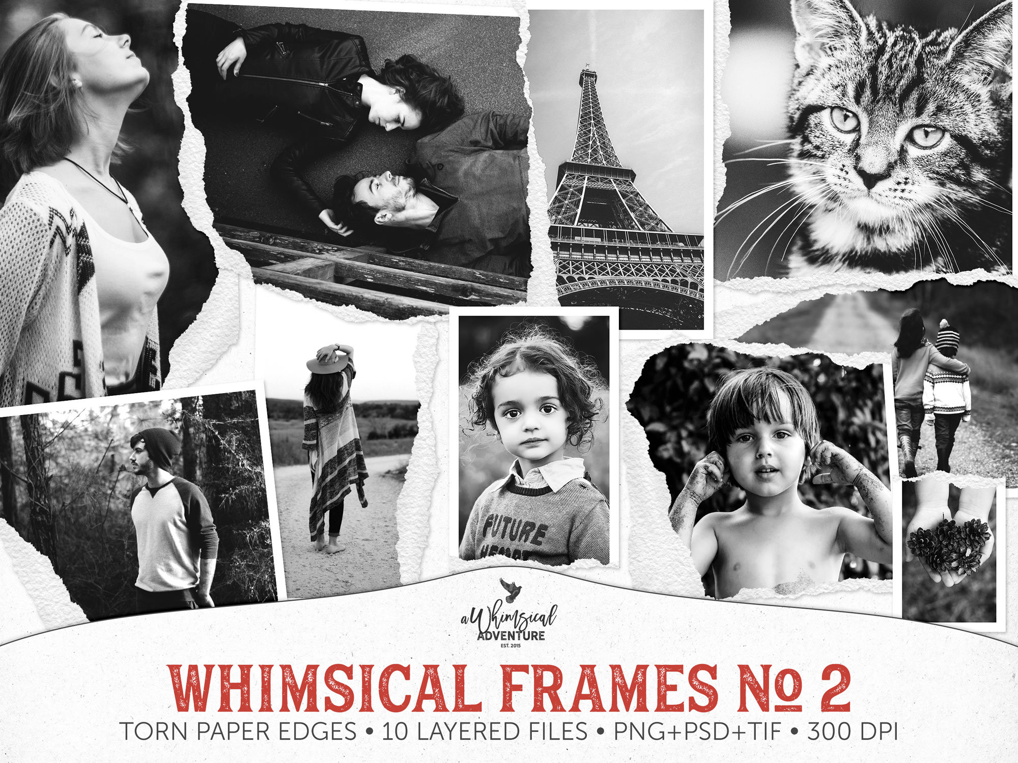 Distressed Frames Picture Frame Set Torn Edges Instant - Etsy