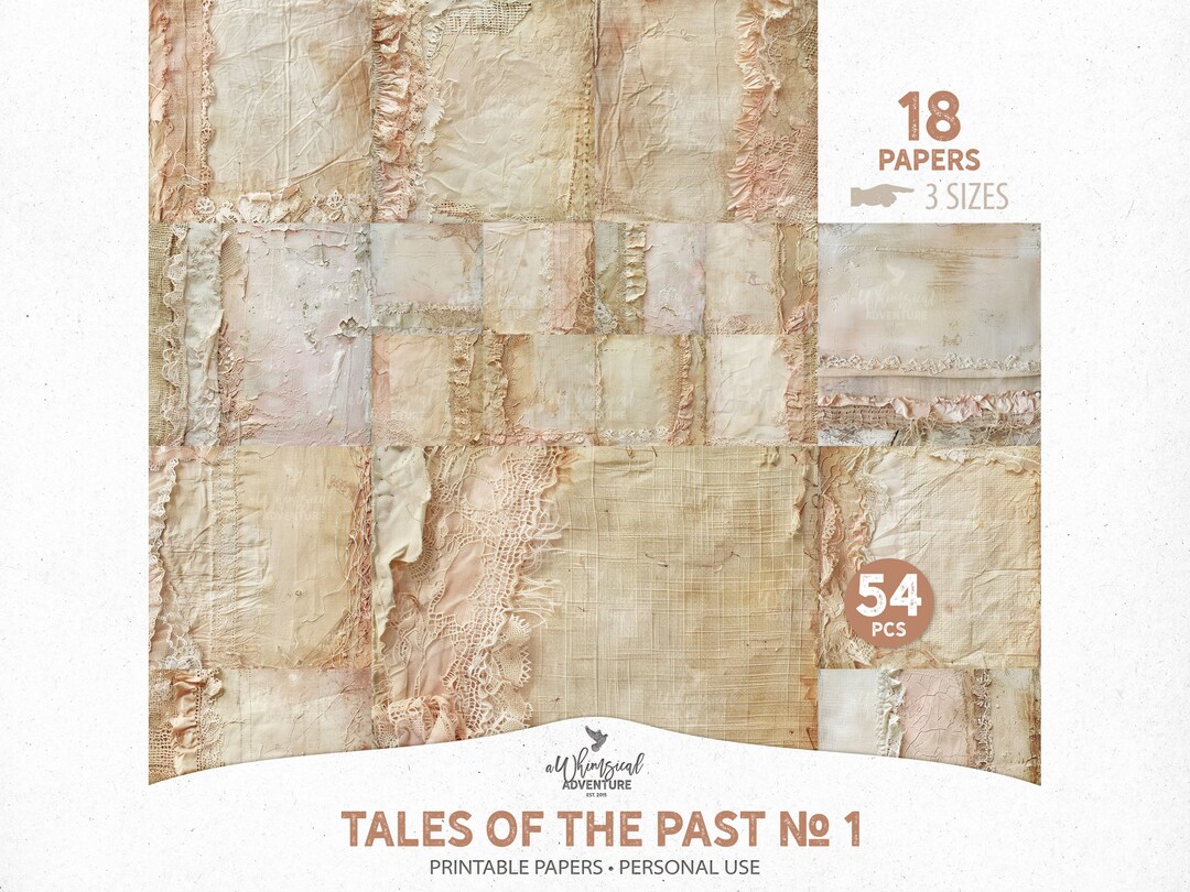 Printable Shabby Vintage Lace Paper Collage, Digital Download Antique ...