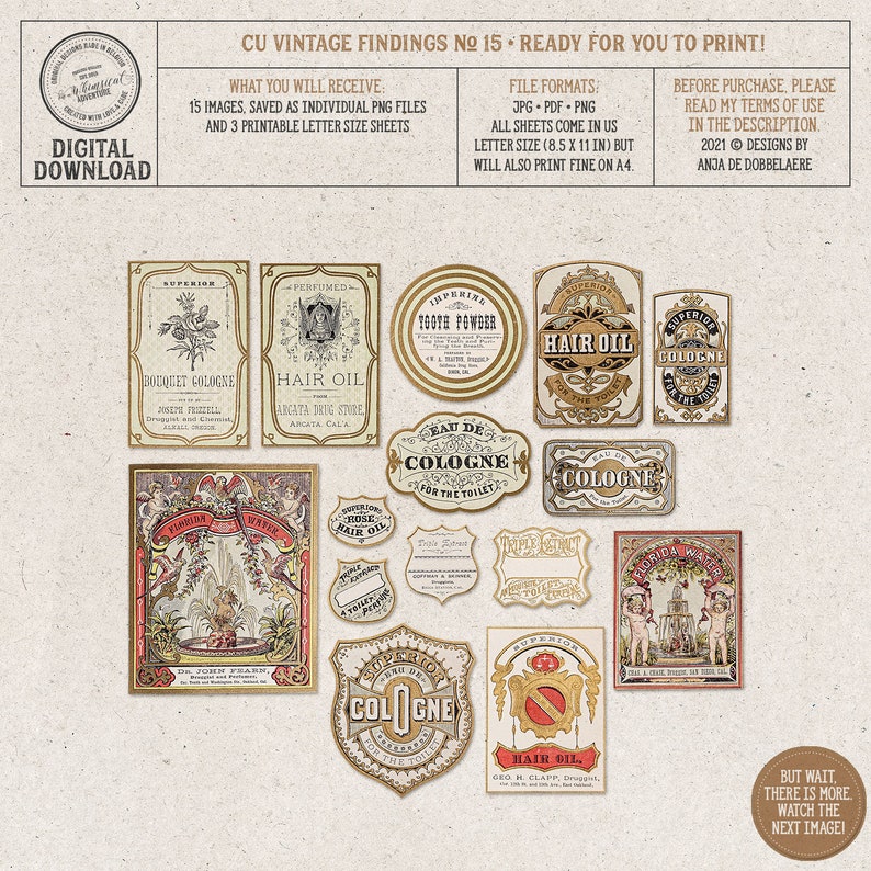 Printable Vintage Apothecary Potion Bottle Labels for - Etsy