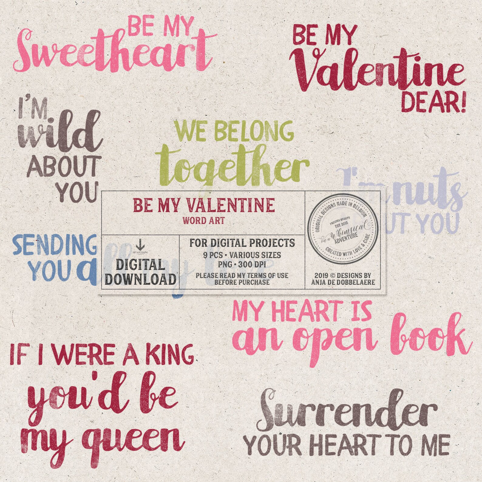 Be My Valentine Romantic Word Art Love Quote | Etsy