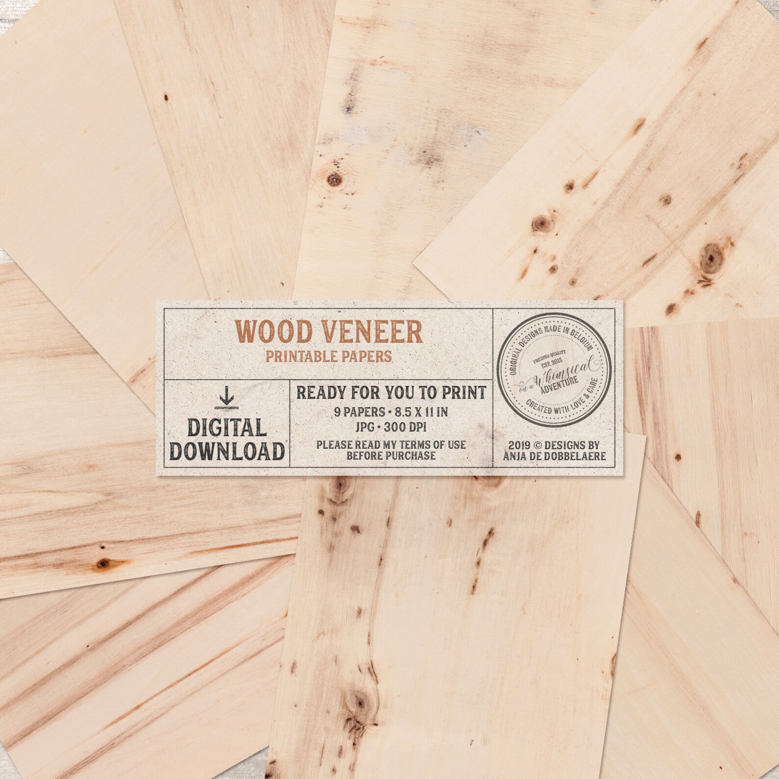 Wood Veneer Sheets for Printing, Letter Size Wood Paper, Wood Digital ...