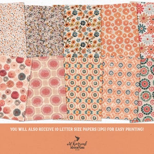 Groovy Glam 70s Retro Boho Hippie Floral Linen Paper, Digital Download ...