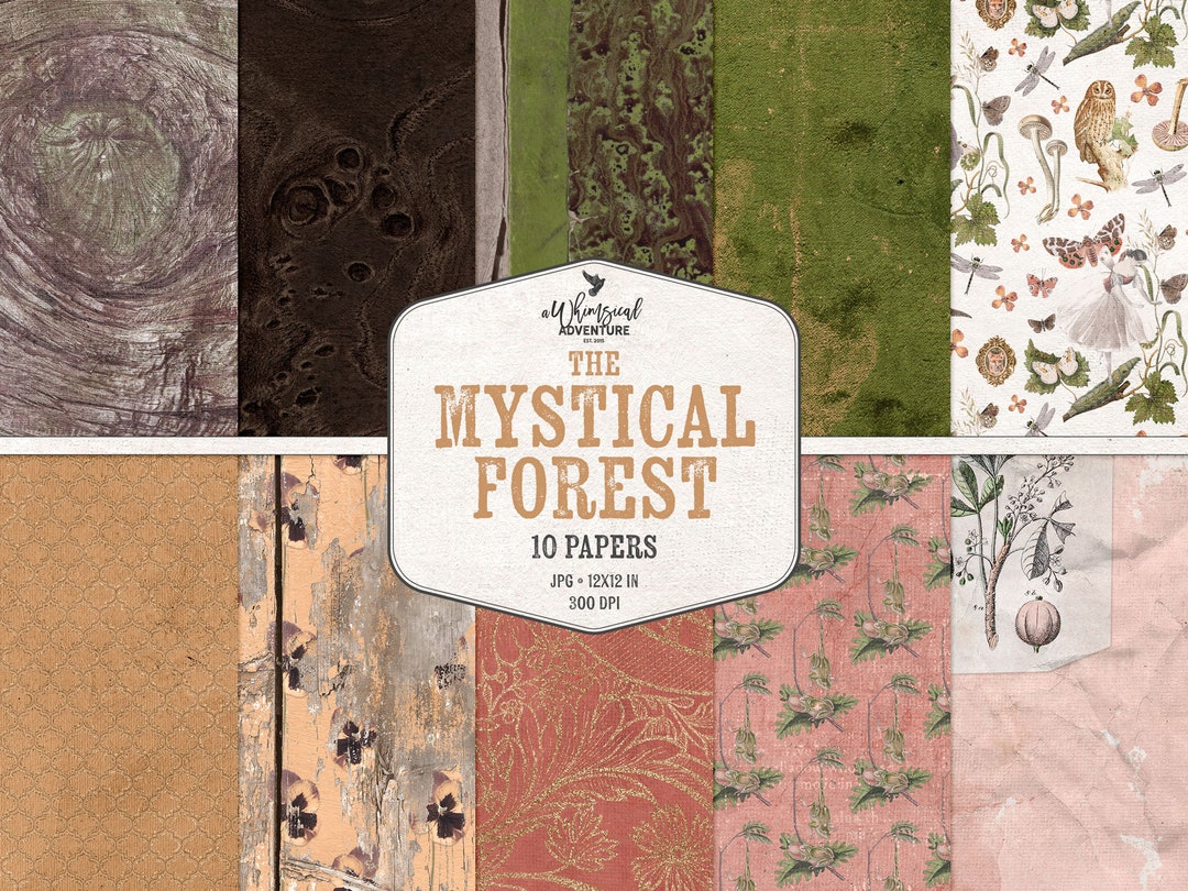 Forest Digital Paper, Enchanted Woodland Scrapbook Paper, Forest Fairy ...