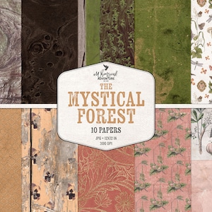Forest Digital Paper, Enchanted Woodland Scrapbook Paper, Forest Fairy ...