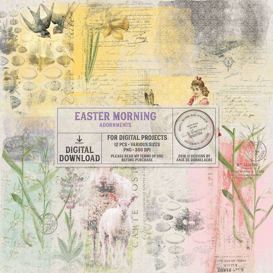 Rub On, Transfers, Happy Easter, Egg Hunt, Instant Download, Digital ...