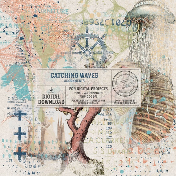 Jellyfish Under The Sea Nautical Clipart Beach Vacation | Etsy