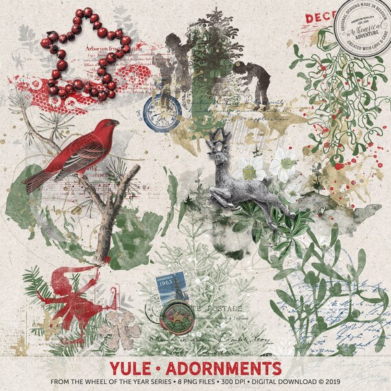 Yule Embellishments Wheel of the Year Instant Download | Etsy