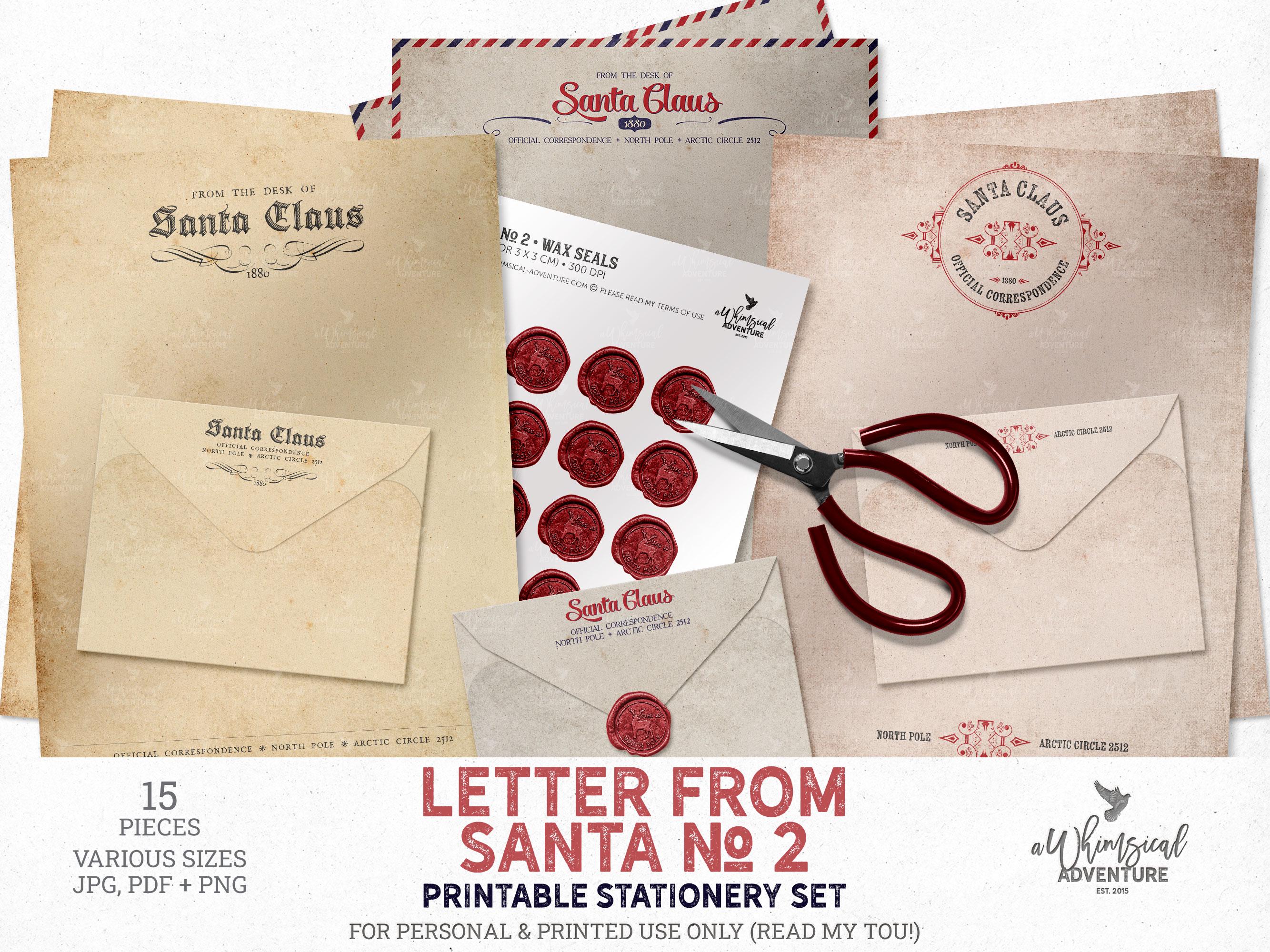 Letter From Santa Printable Vintage Christmas Stationery, Santa Claus ...