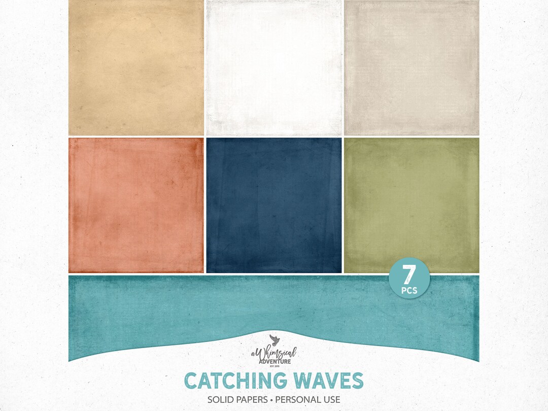 Solid Color, Digital Paper Pack, Instant Download, Beach Vacation, Sea ...