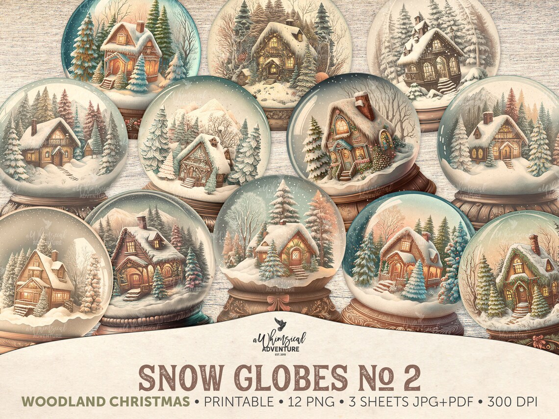Printable Christmas Snow Globe Scrapbook and Junk Journal - Etsy