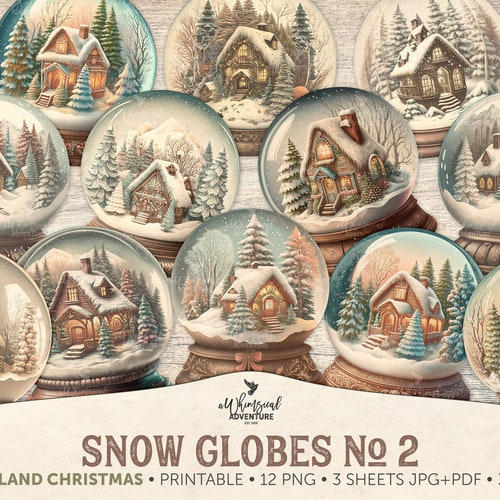 Printable Christmas Snow Globe Scrapbook and Junk Journal - Etsy