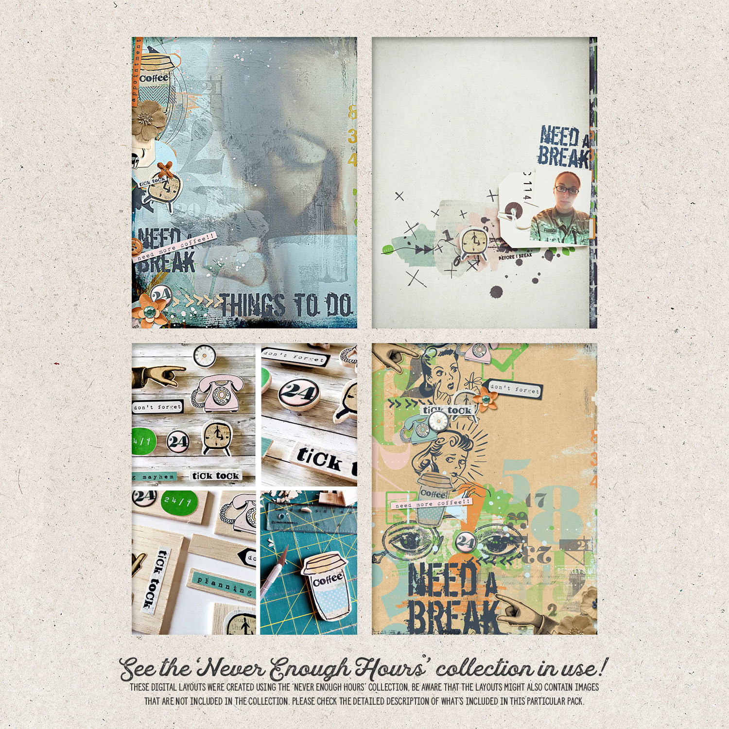 Busy Life Hours in A Day Mixed Media Hand Drawn Graphics | Etsy