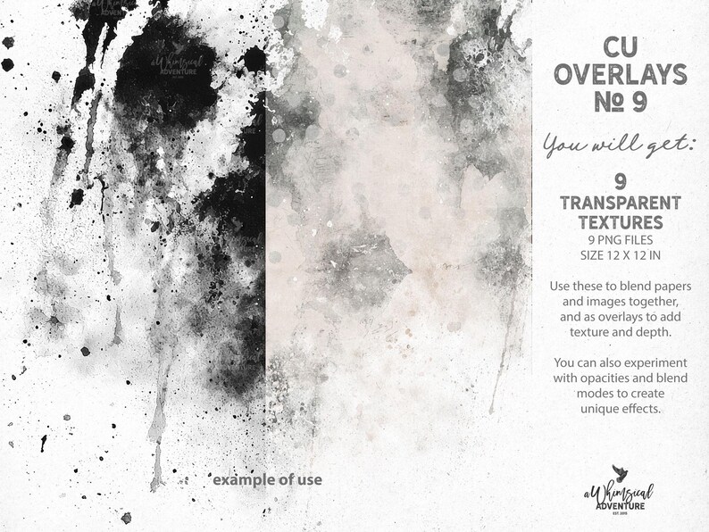 Transparent Painted Overlays PNG Files Scrapbook Designer Tools ...