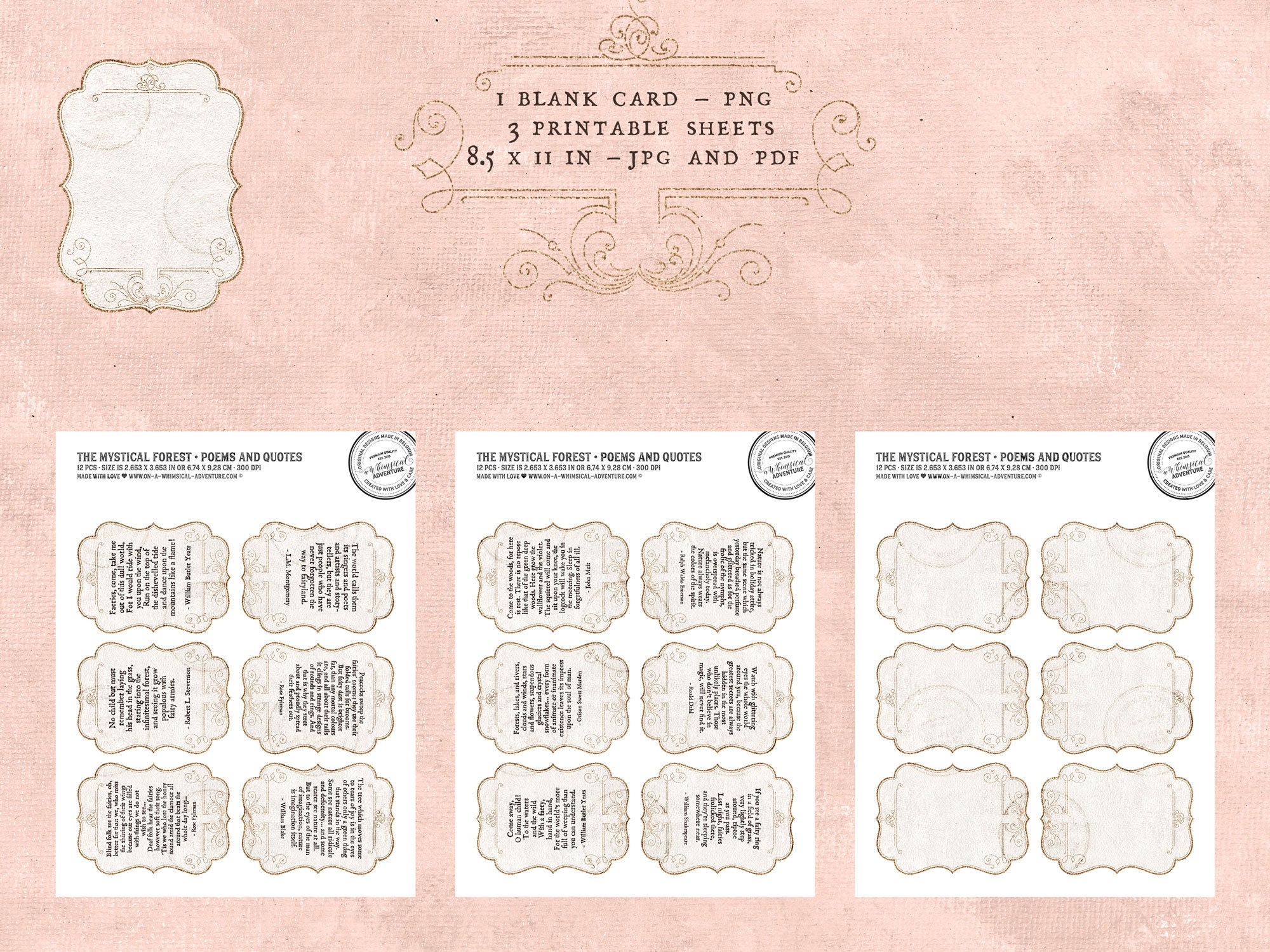 Fairy Poems Ephemera Pack, Printable Woodland Quotes, Journal Words ...