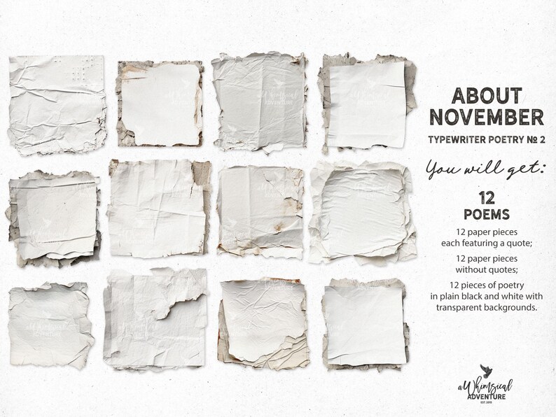 Vintage Typewriter Poetry Paper Snippets for Fall and Thanksgiving ...
