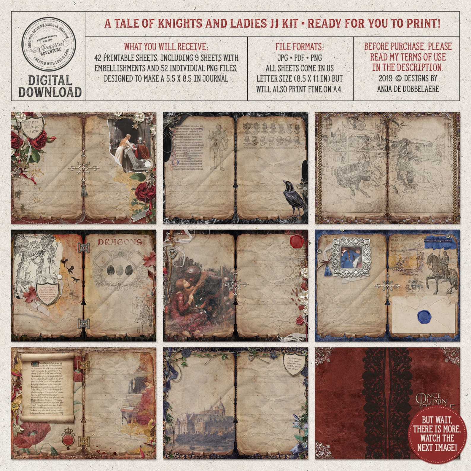 Junk Journal Kit Medieval Journal Once Upon A Time Knights - Etsy