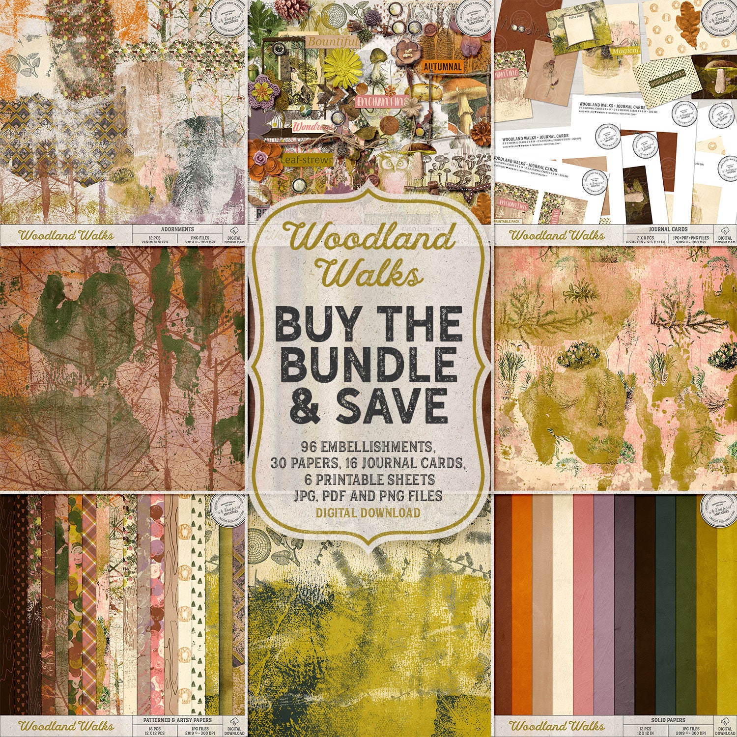 Bundle and Save Best Deal Woodland Animals Nature Inspired | Etsy